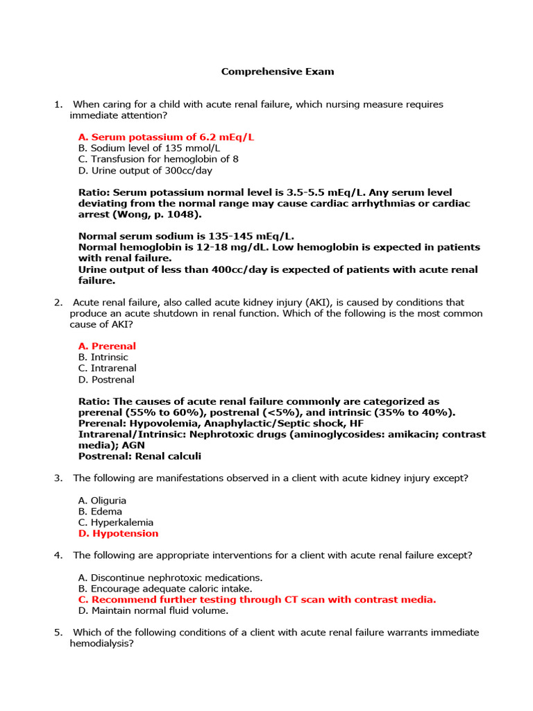 1ST Compre Exam | PDF | Medical Specialties | Clinical Medicine