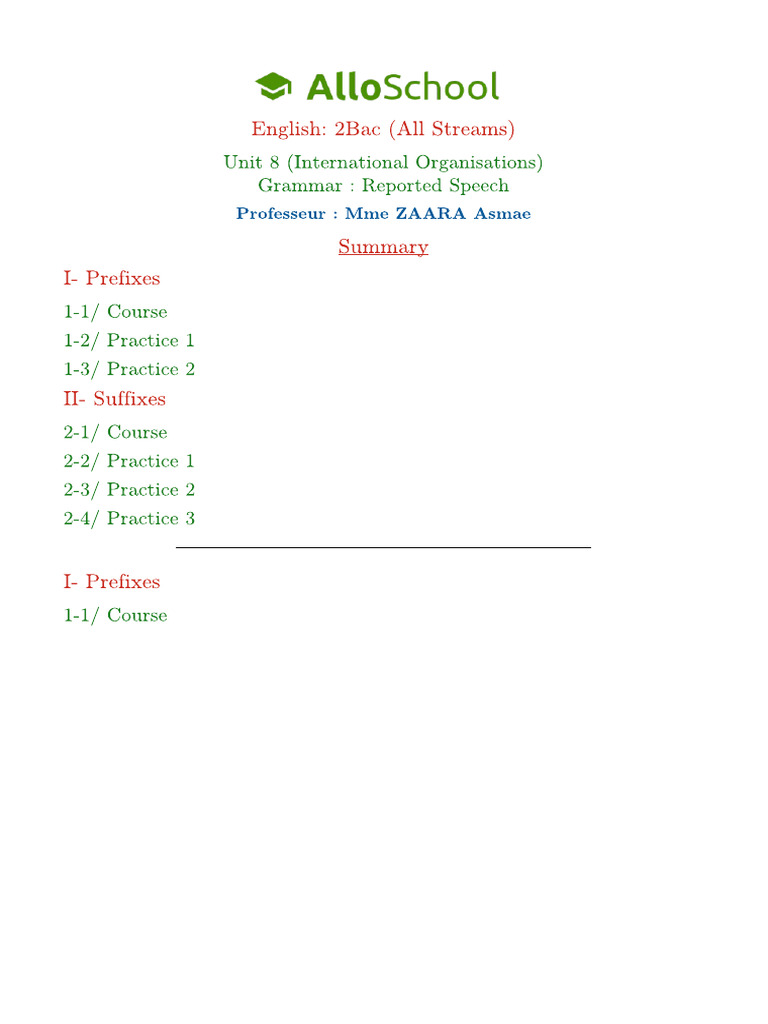 Grammar 8 Prefixes and Suffixes 9 | PDF