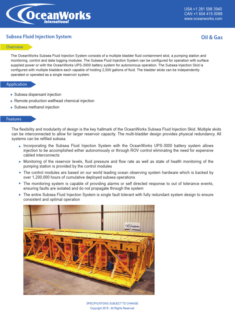 OceanWorks Subsea Fluid Injection System | PDF | Pump | Petroleum Reservoir