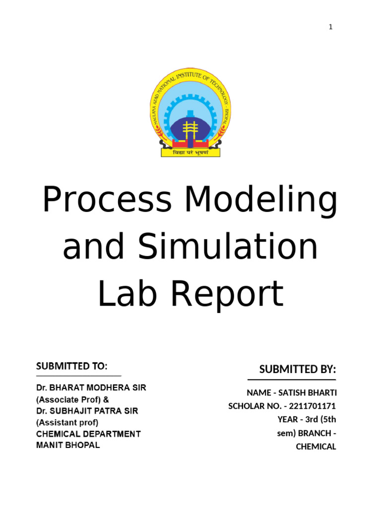 Process Modeling & Simulation Lab Report | PDF | Distillation | Heat Exchanger