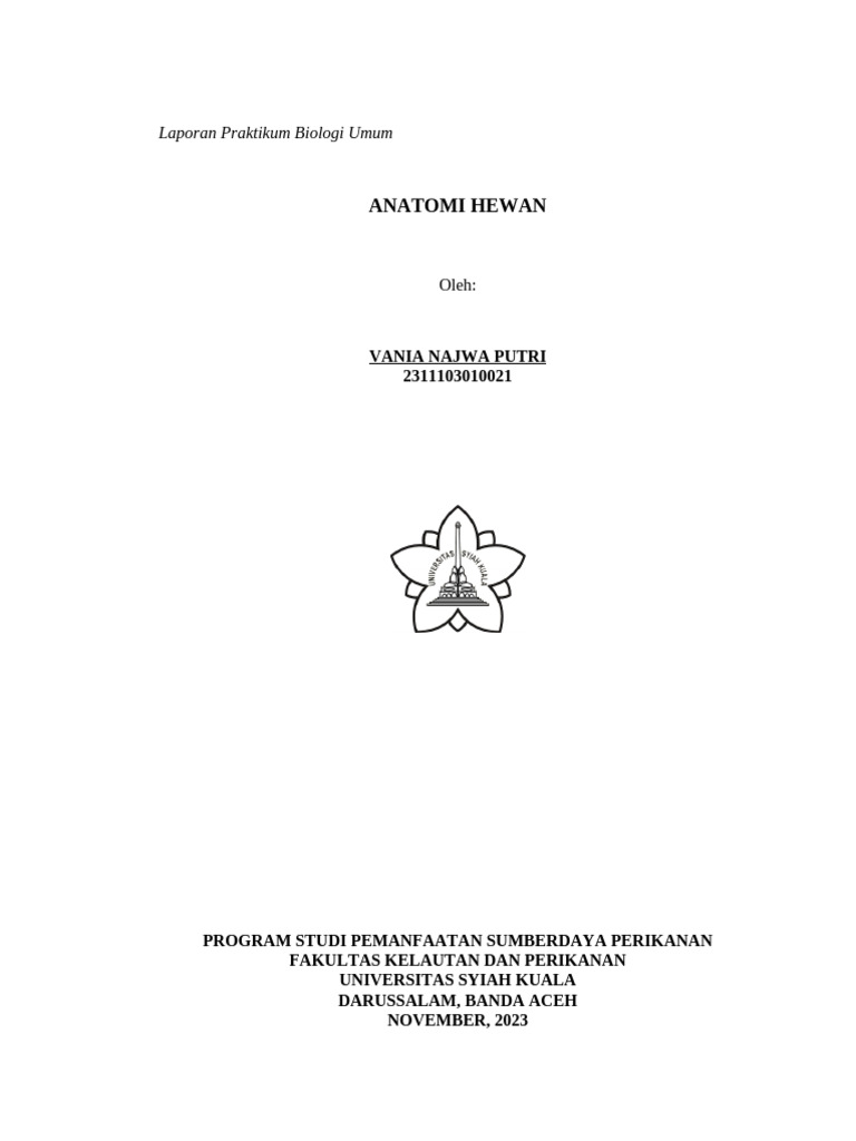 Laprak Bio Anatomi Hewan | PDF