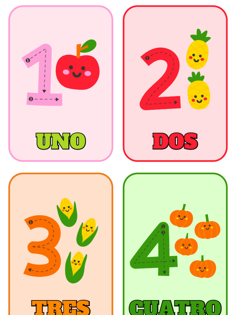 Tarjetas Educativas Números Del 1 Al 30 Pdf Pdf