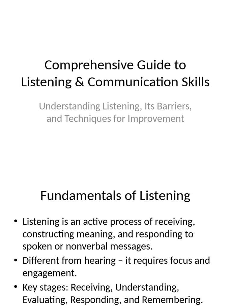 Detailed Listening Communication Presentation | PDF | Communication ...