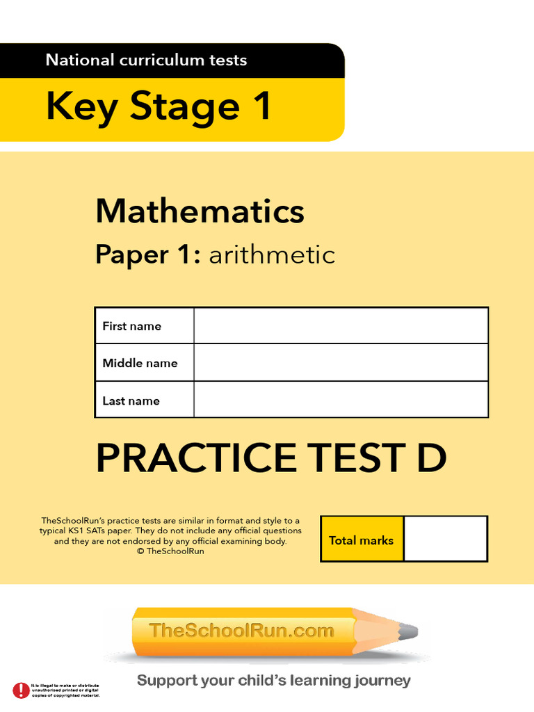ks1 Sats Maths Paper D 1 | PDF