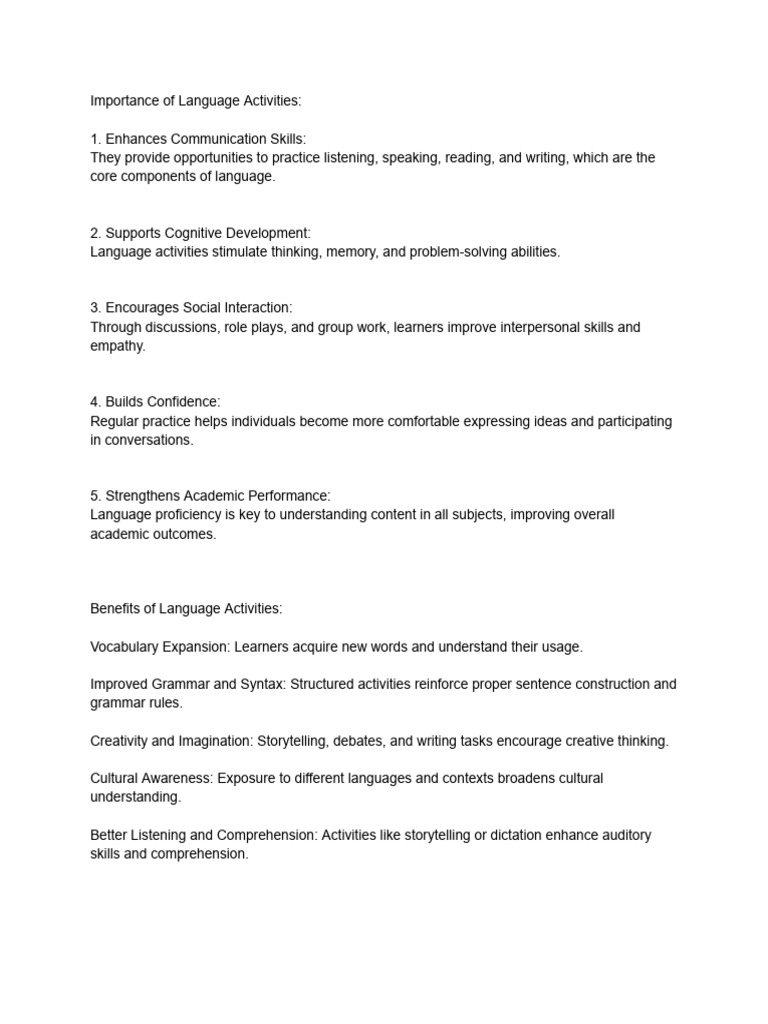 Imp of Language Skills | PDF