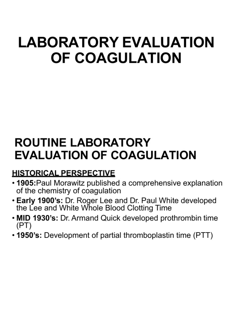09 HEMA 312 Lab Evaluation of Secondary Hemostasis | PDF | Coagulation ...
