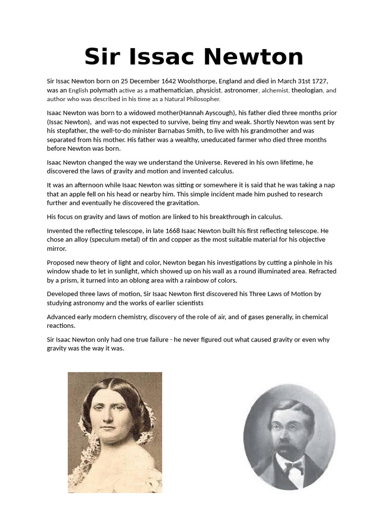 Sir Issac Newton | PDF