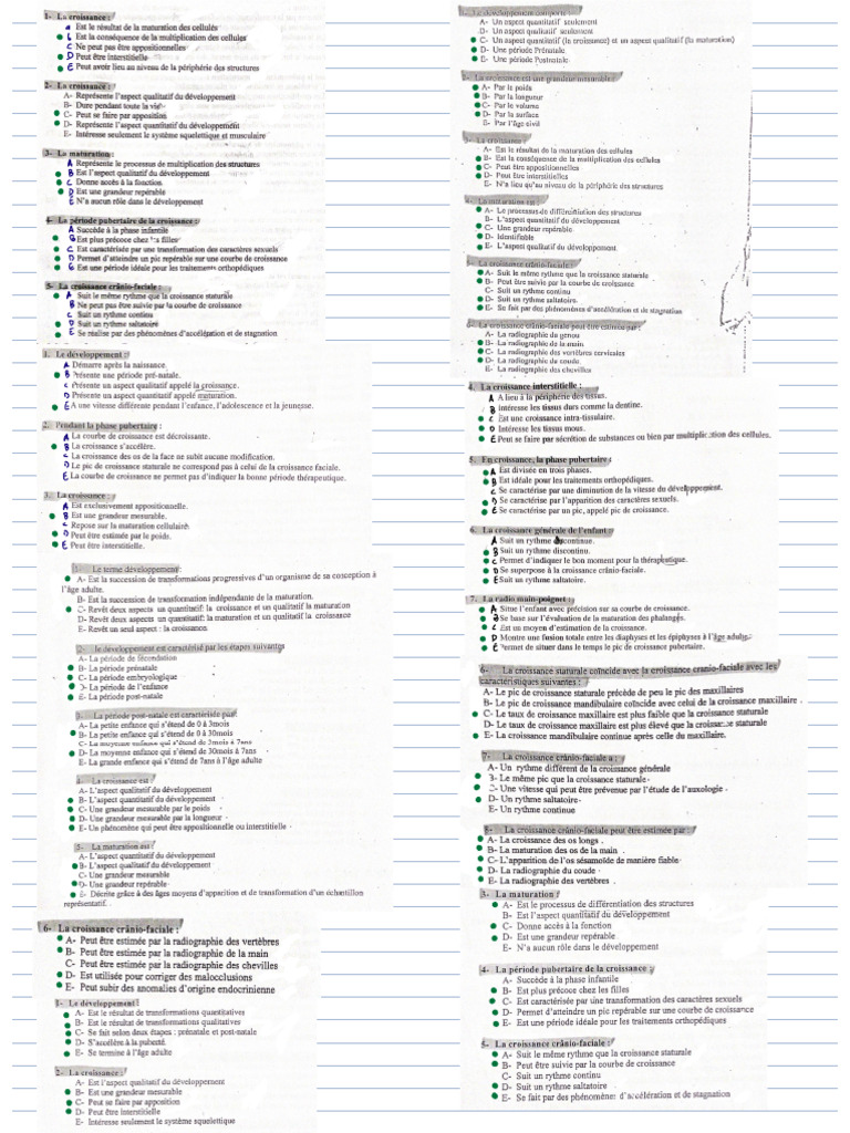 QCM Chap1 Corrigé | PDF