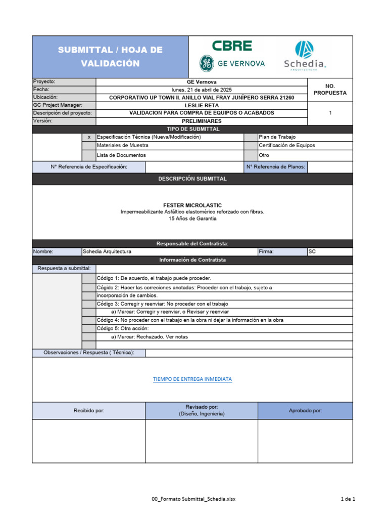 Submittal - Fester Microlastic - Impermeabilizante FT | PDF