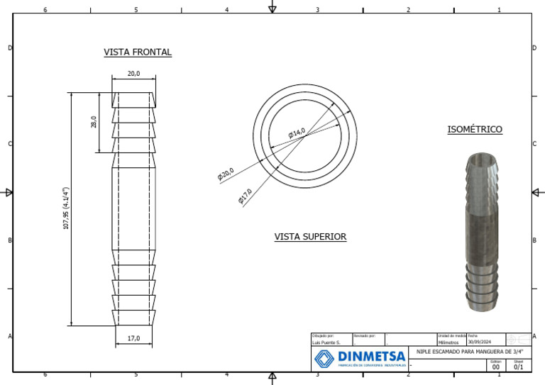 Niple Escamado 3i4 X 4.1i2 - 150LB | PDF