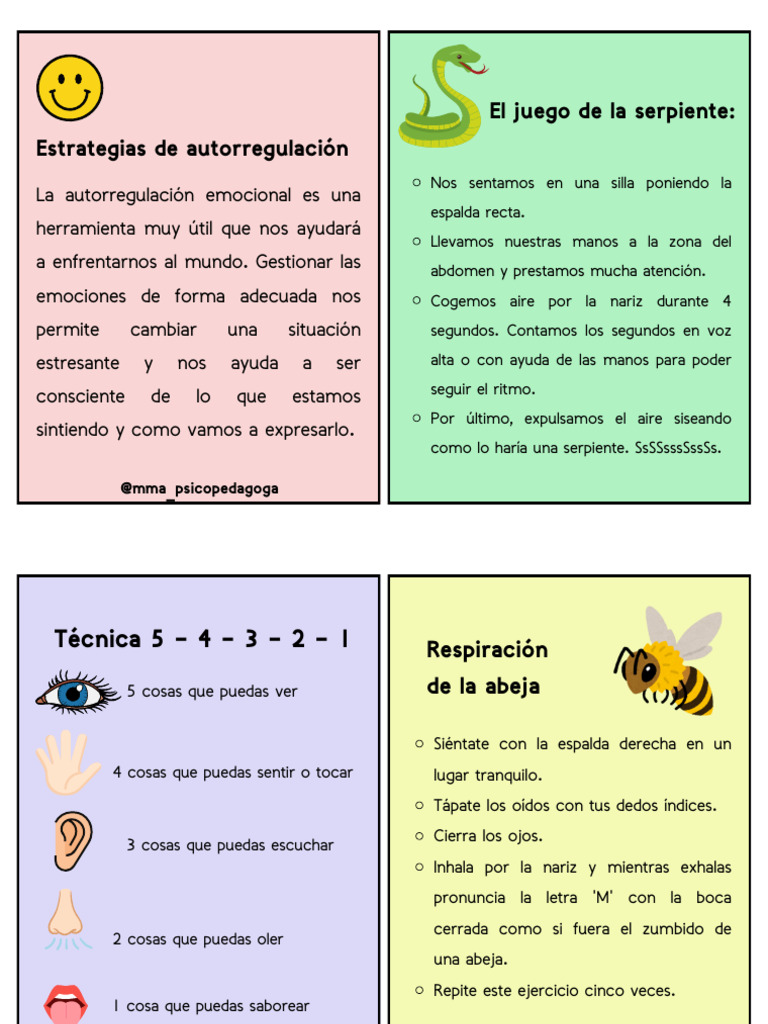 Tarjetas autorregulación niños pdf 2 | PDF | Autorregulación emocional ...