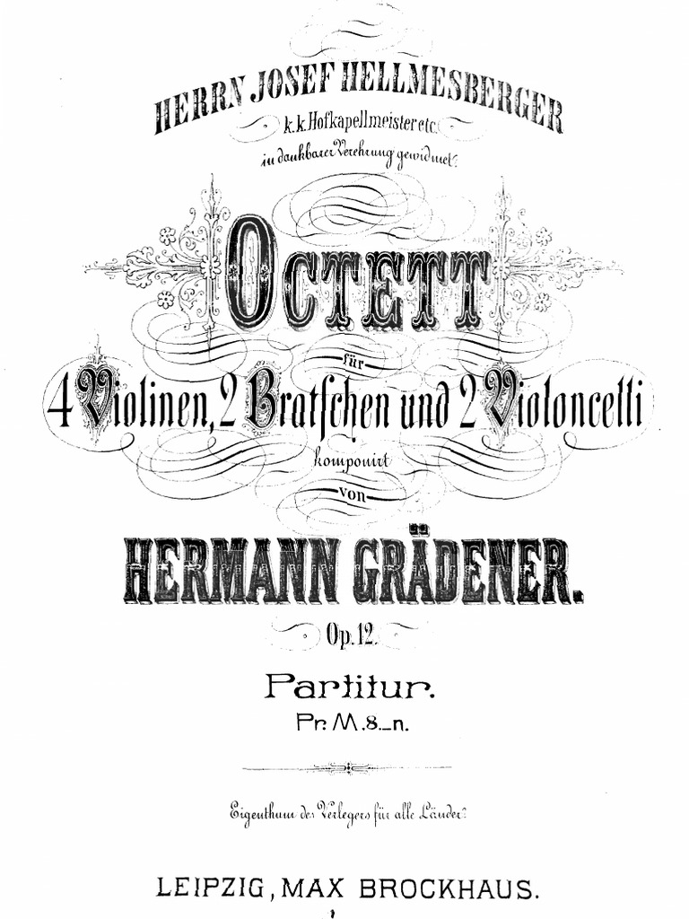 String Octet, Op. 12 - Complete Score (Wiener-Neustadt - Eduard Wedl, N ...