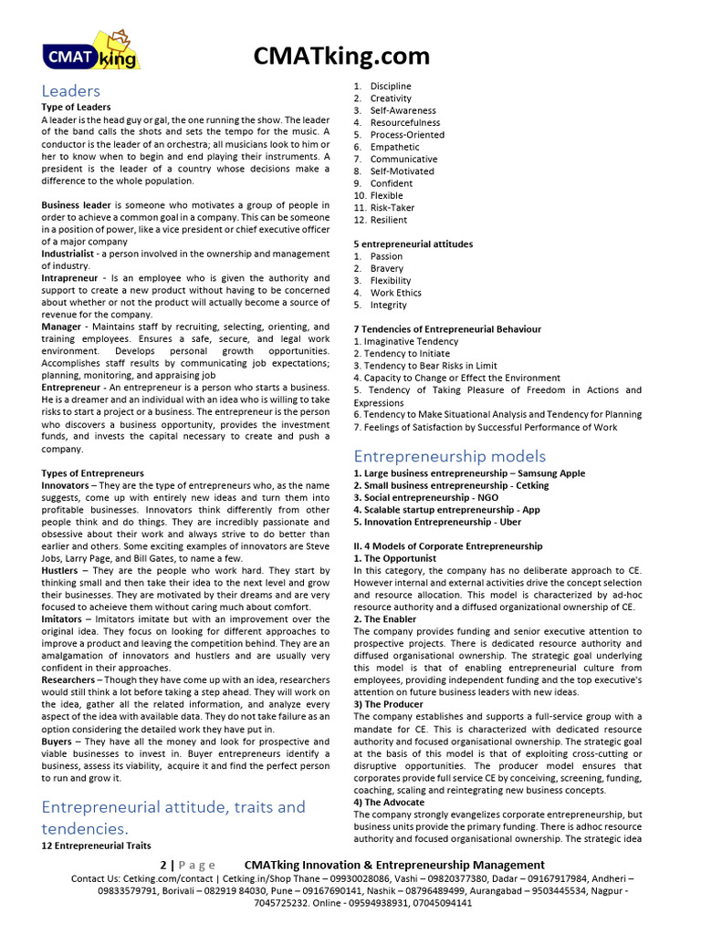 CMATking IE bible Innovation Entrepreneurship_removed | PDF | Entrepreneurship | Startup Company
