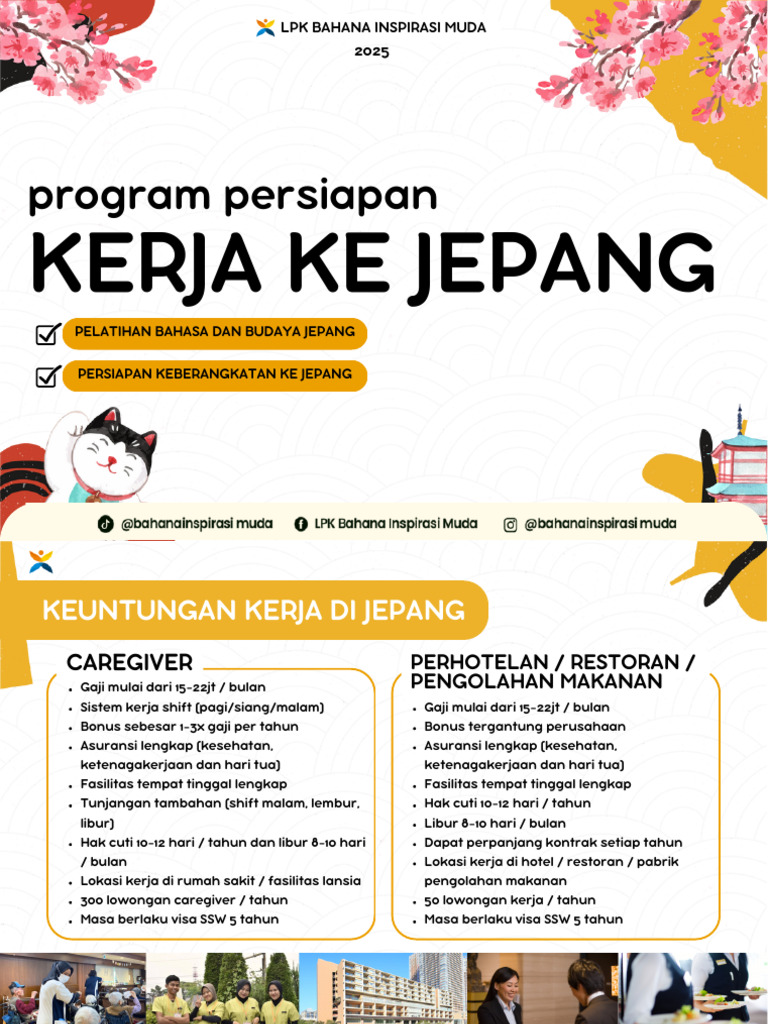 Rincian Program Persiapan Kerja Ke Jepang 2025 | PDF