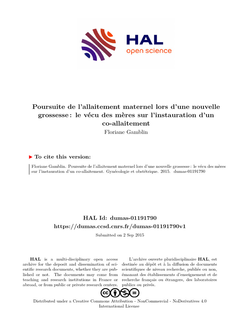 Co-allaitement : expériences des mères | PDF | Allaitement | Grossesse
