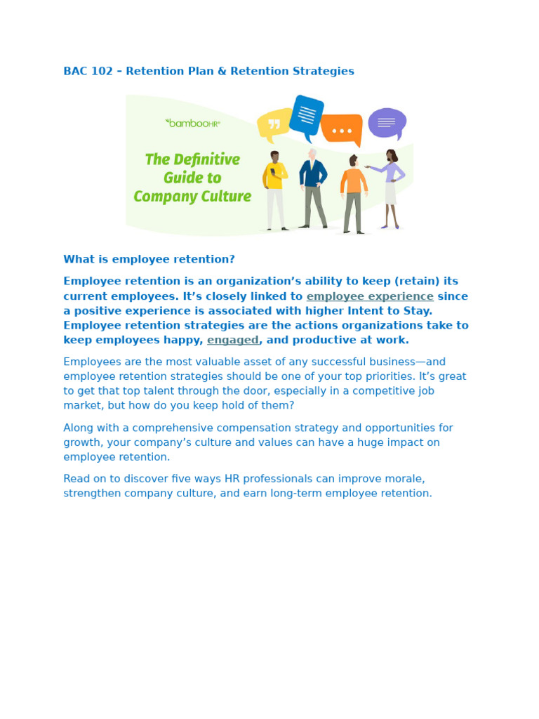Module-3-Retention-Plan-Retention-Strategies | PDF | Employee Retention ...