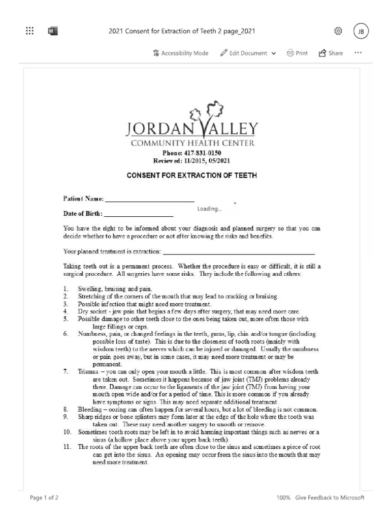 Consent For Extraction | PDF