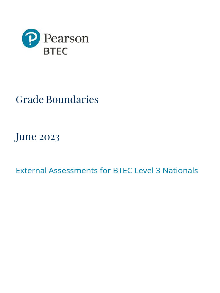 Grade Boundaries June 2023 Btec Nationals | PDF