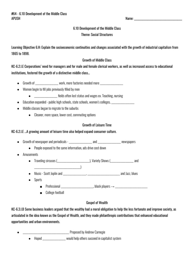 6.10 Development of The Middle Class | PDF | Economic Inequality ...