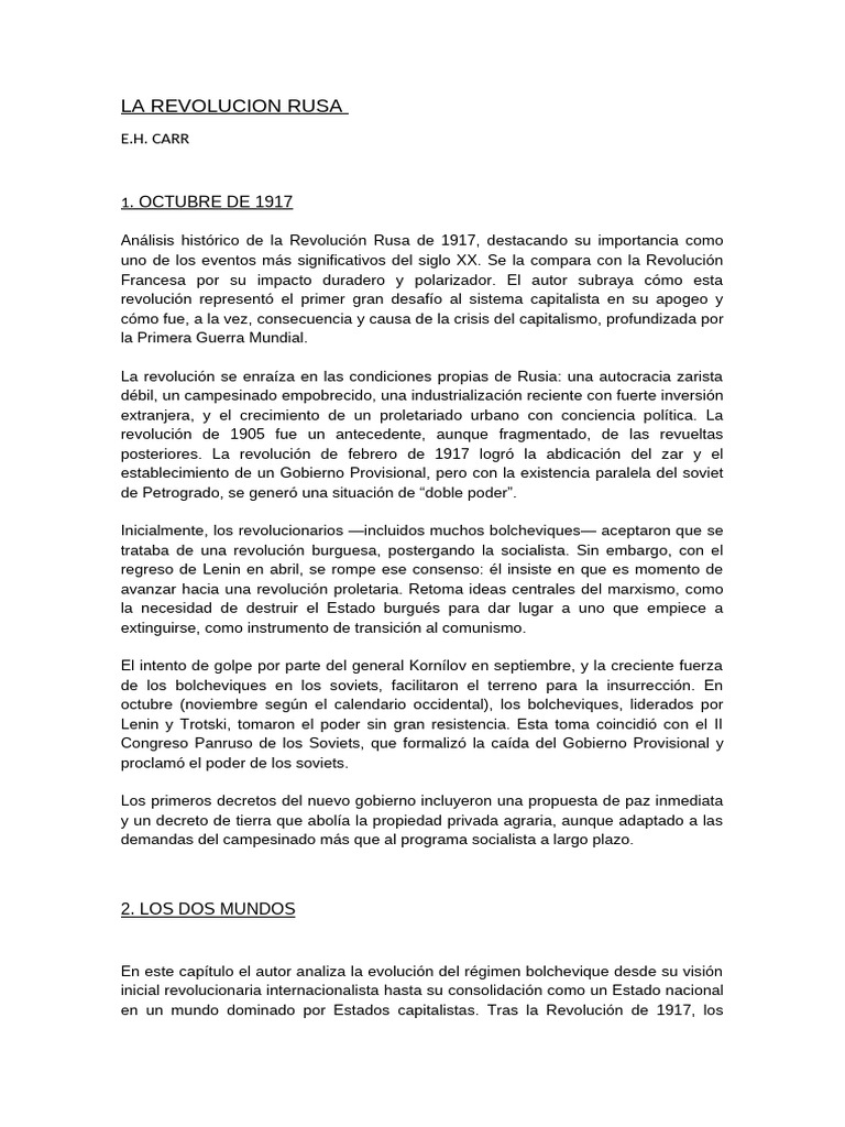 La Revolucion Rusa | PDF | revolución rusa | Vladimir Lenin