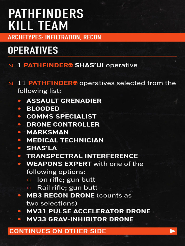 Pathfinders - Operative Selection | PDF