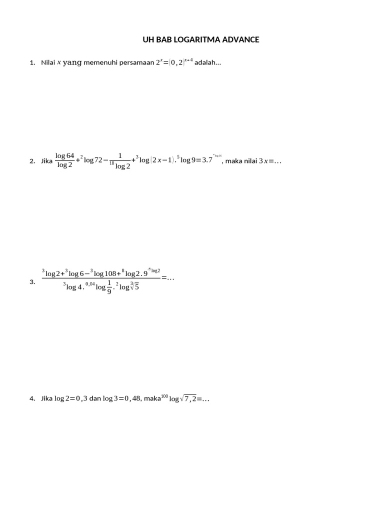 UH Logaritma Advance | PDF