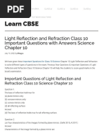 Class 10 Light Reflection & Refraction Q&A | PDF | Mirror | Reflection ...