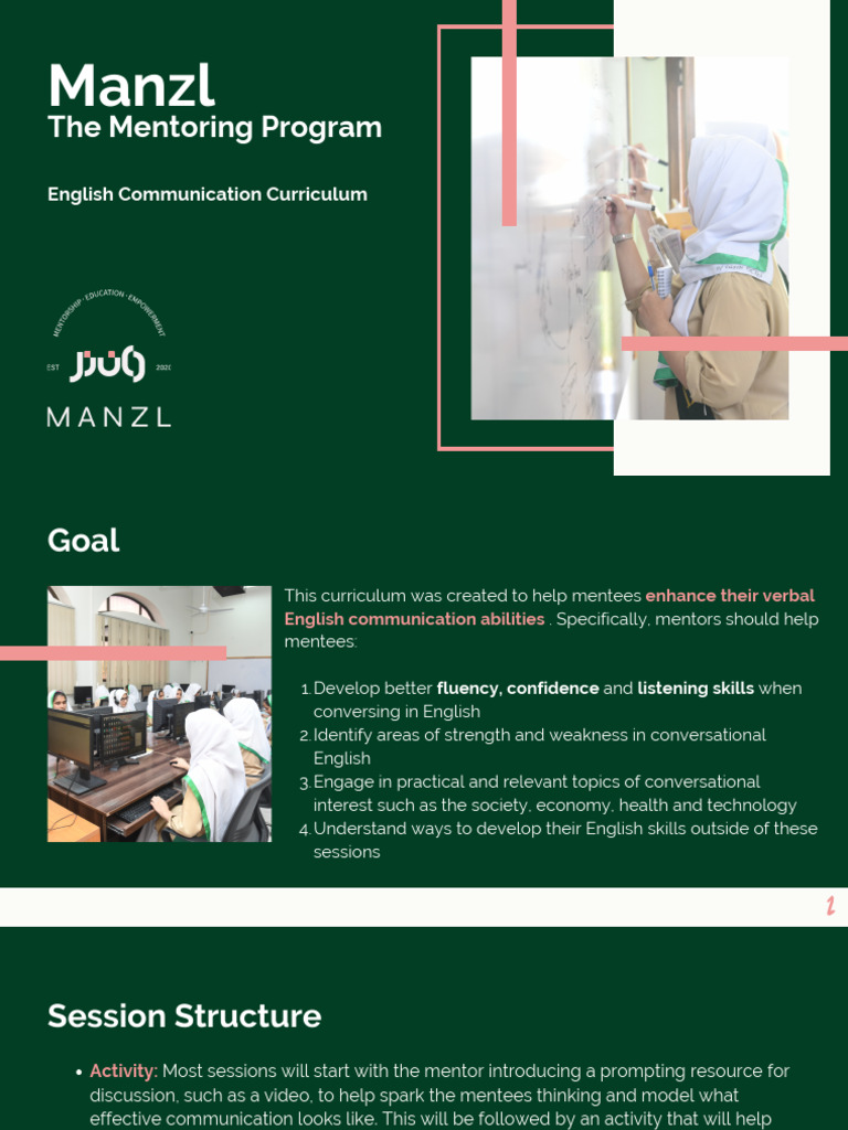 Manzl - English Communication Program | PDF | Mentorship | Communication