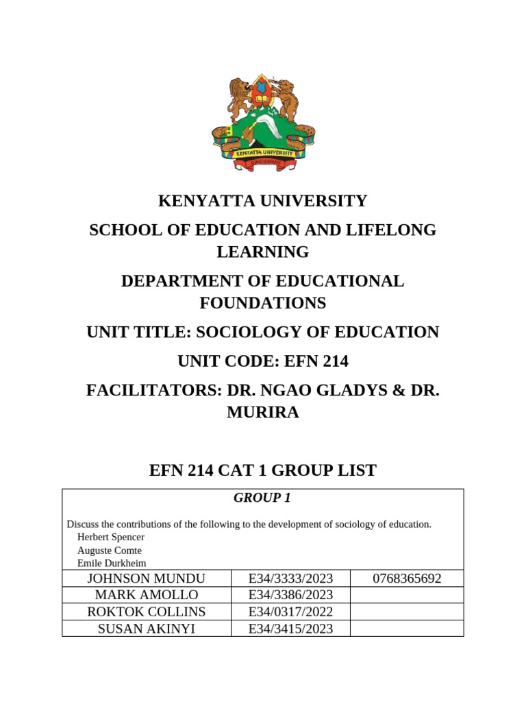 Efn 214 E34s Cat 1 Final Revised Group Lists | PDF | Sociology ...