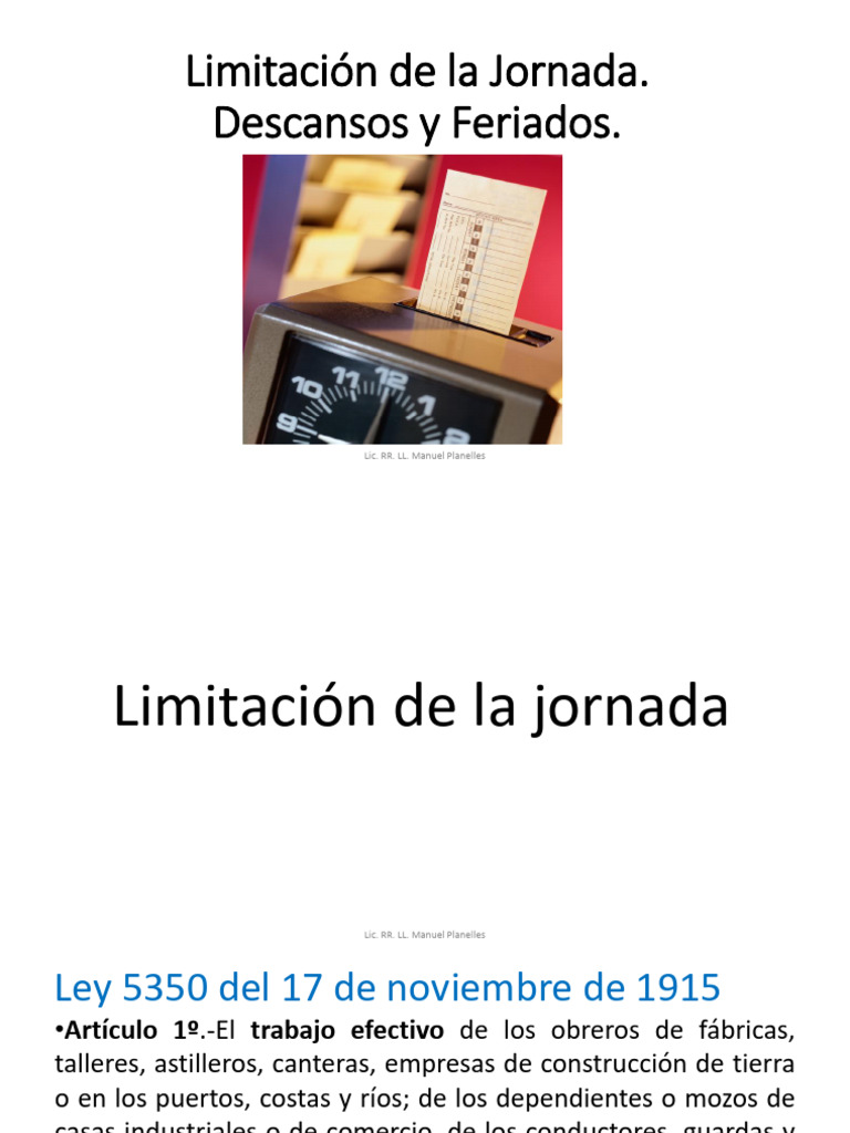 Jornada Laboral, Descansos, Feriados | PDF | Tiempo de trabajo | Salario