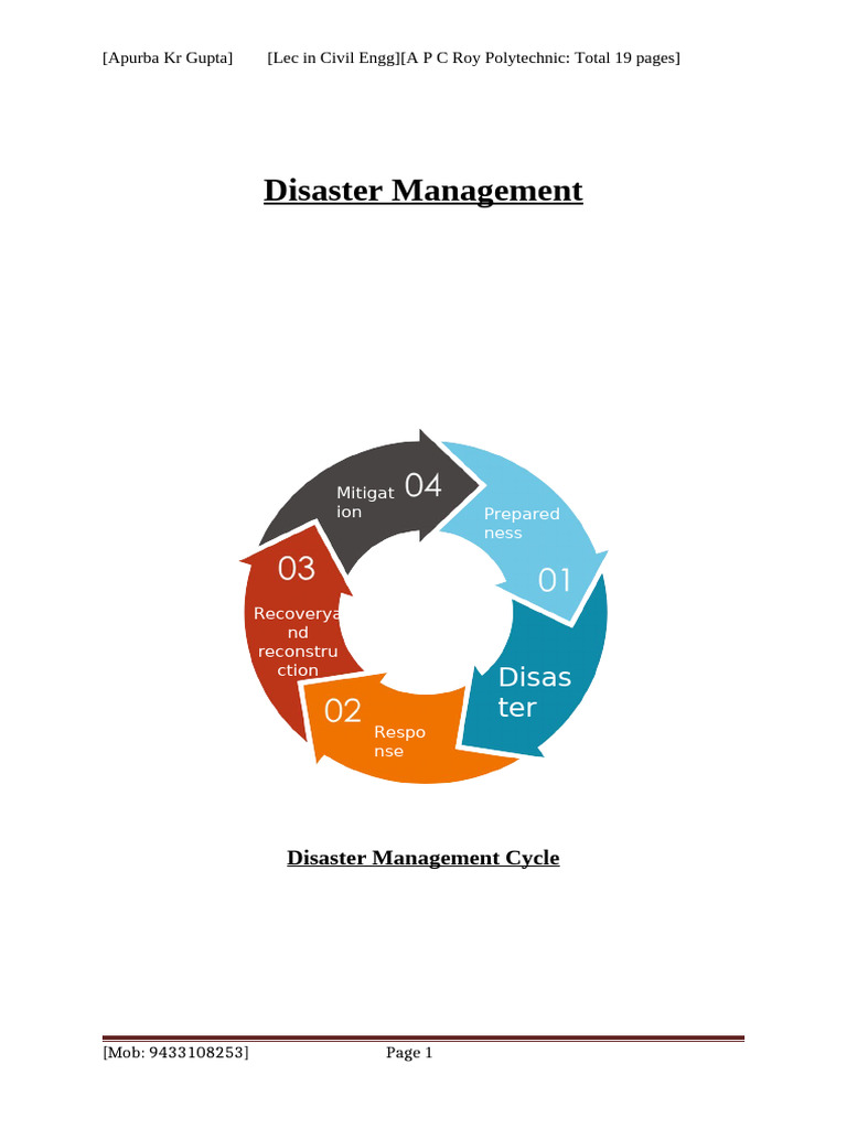 Disaster Management Subject Note | PDF | Emergency Management ...