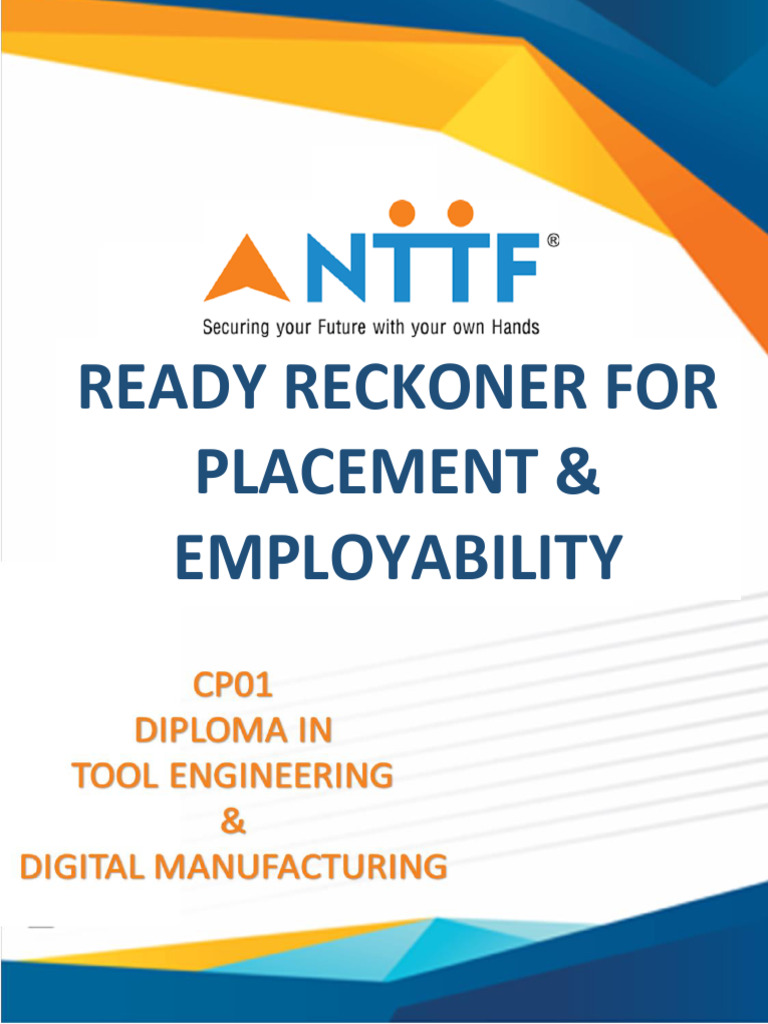 NTTF Ready Reckoner For Placement and Employability CP01 | PDF | Thermoplastic | Velocity