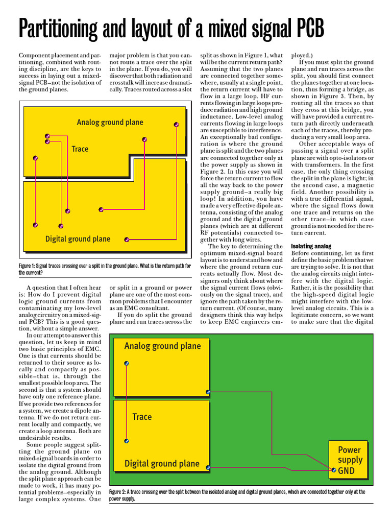 Henry Ott - Partitioning and layout of a mixed signal PCB - reprint | PDF | Printed Circuit ...