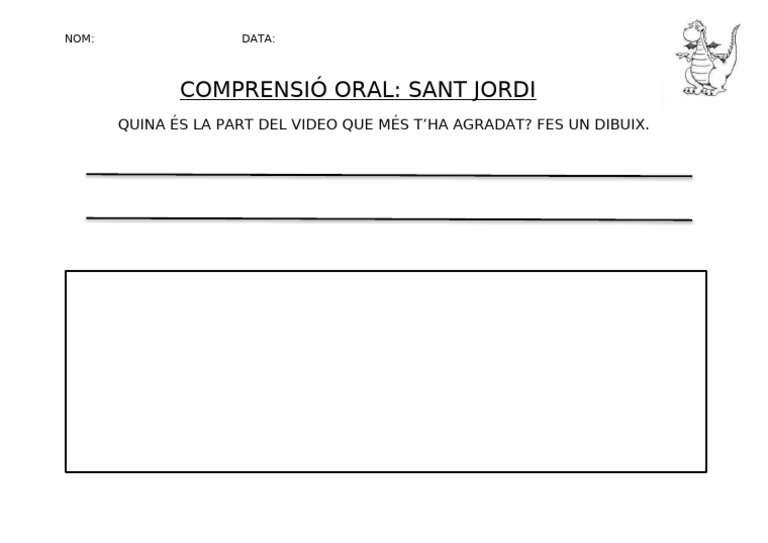 COMPRENSIÓ ORAL Sant Jordi | PDF
