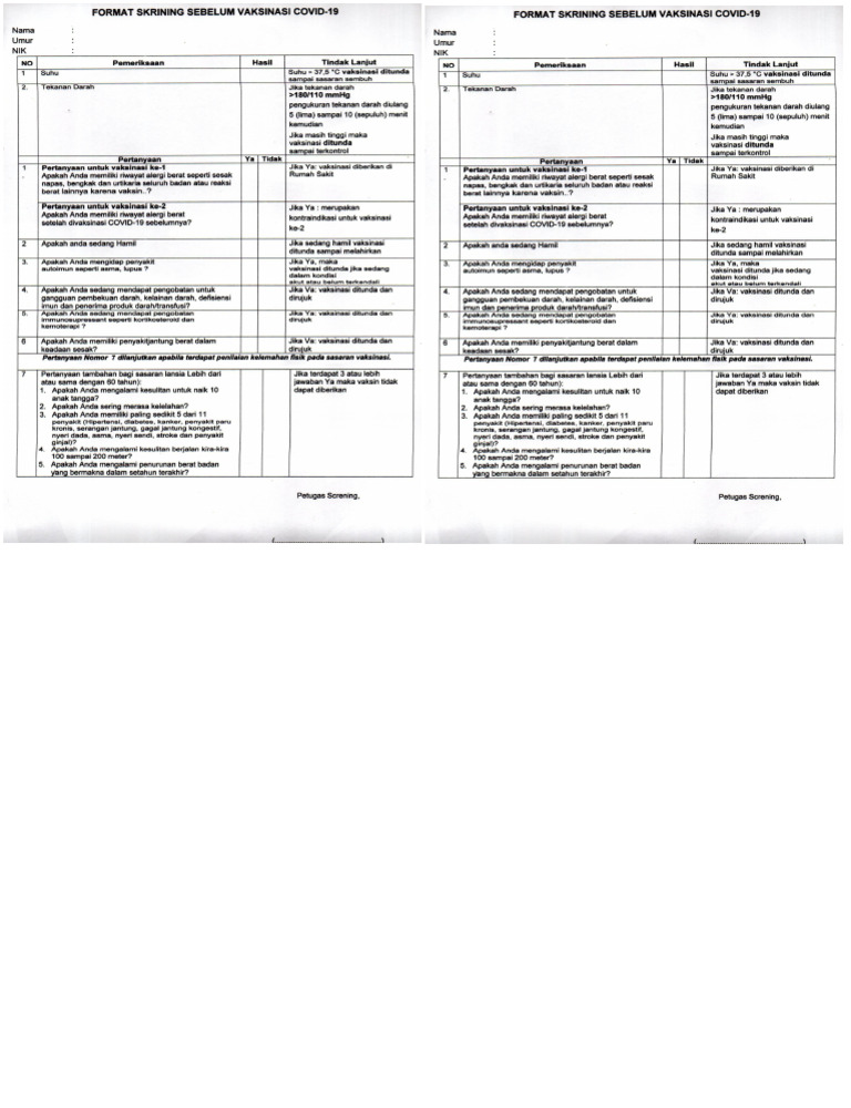 Format Skirining Kecil | PDF