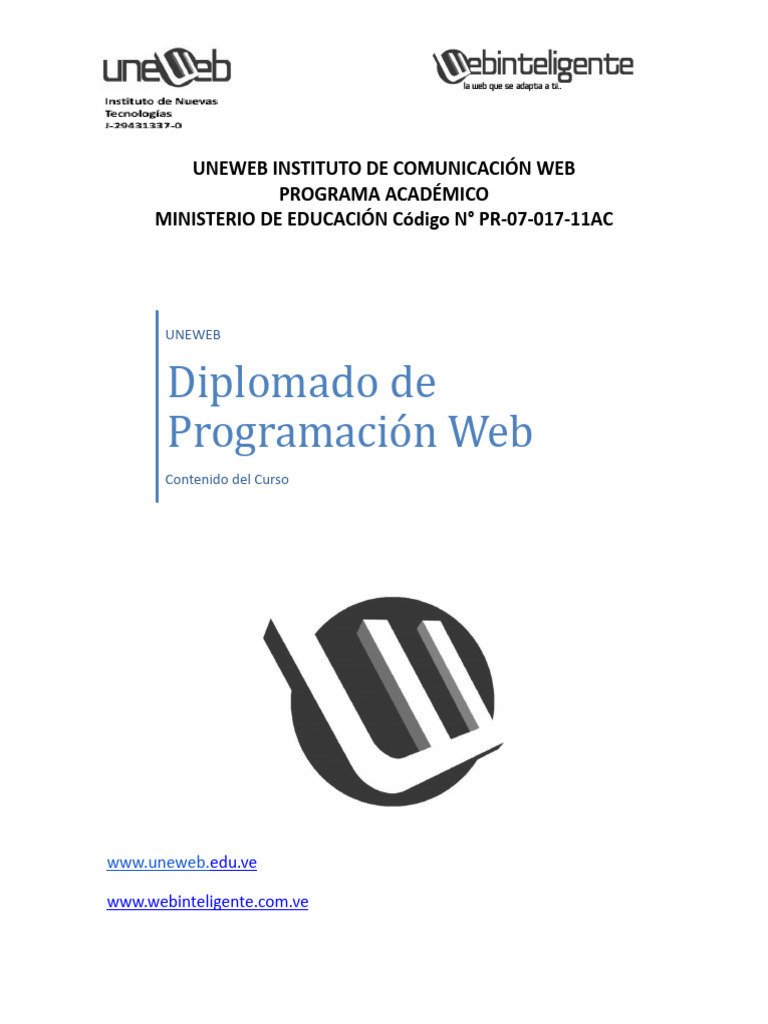 Contenido Del Diplomado de Programación Web | PDF | Programación | Programa de computadora