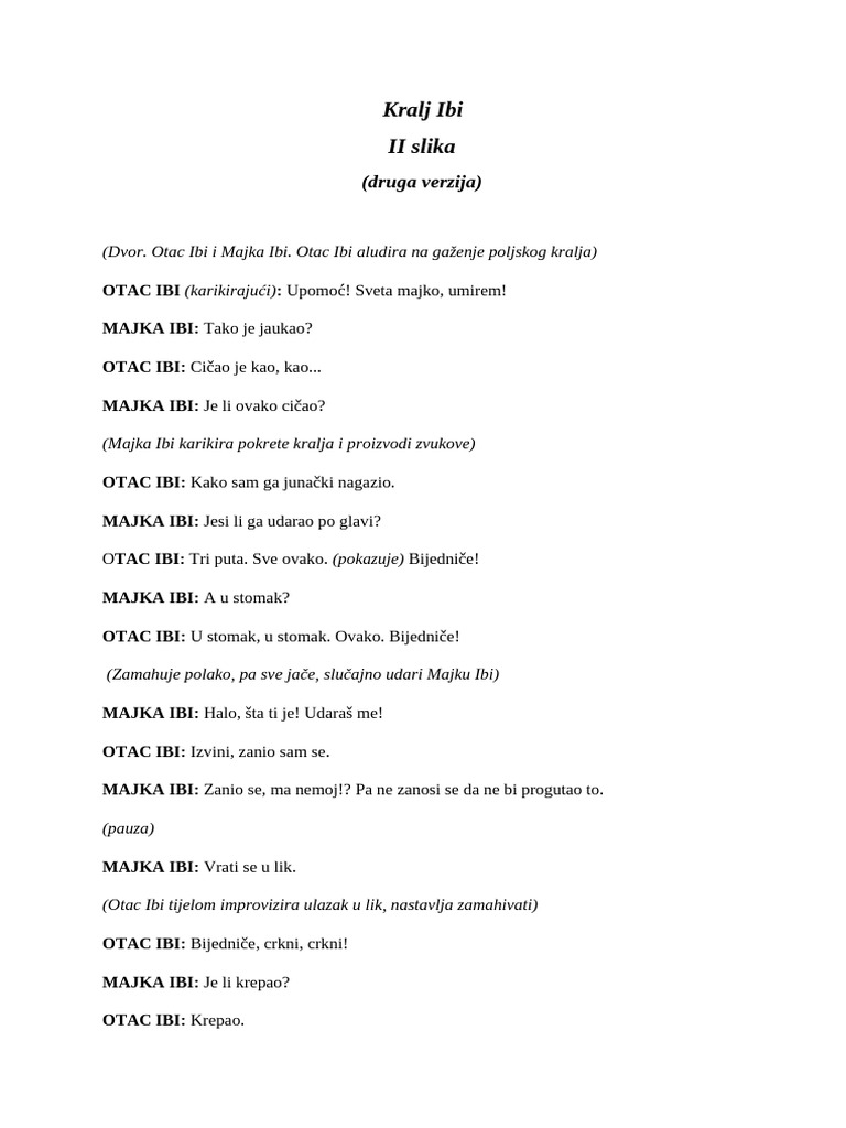 Kralj Ibi - II Slika | PDF
