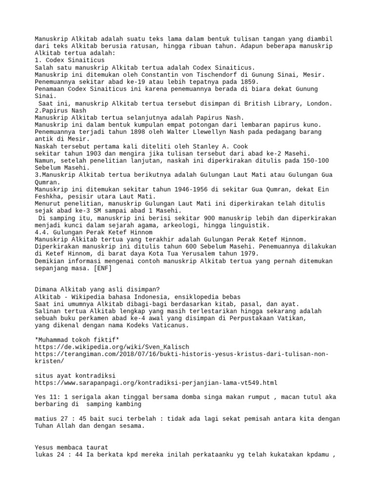 Manuskrip Alkitab Tertua yang Ditemukan | PDF