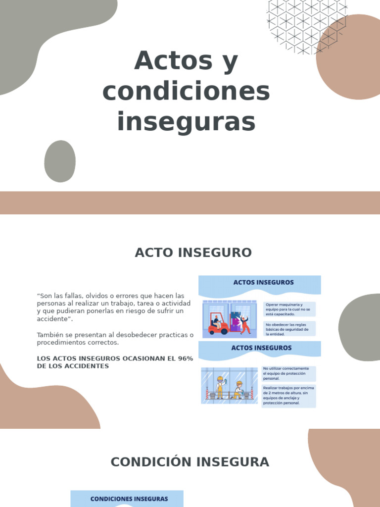 Acto y Condición Insegura | PDF | Riesgo | Gestión de recursos humanos