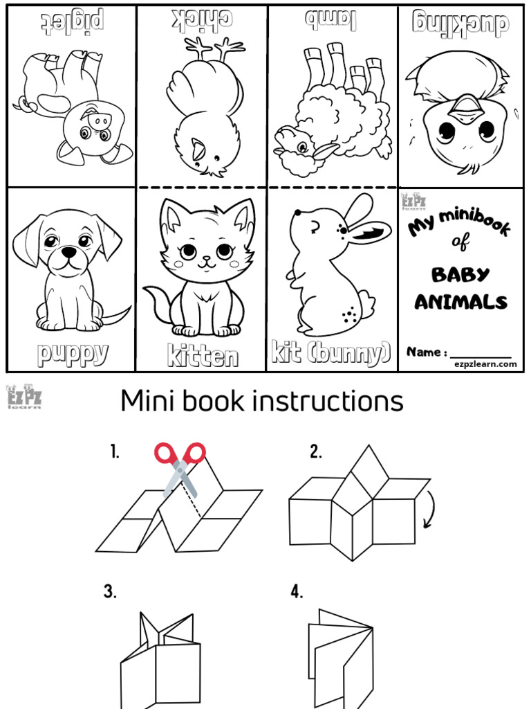 1 Mini Book Animals and Their Babies Animals Farm Animals Flashcards ...
