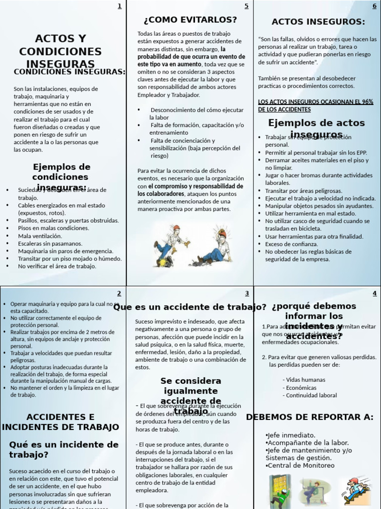 folleto actos y condiciones inseguras | PDF | Riesgo