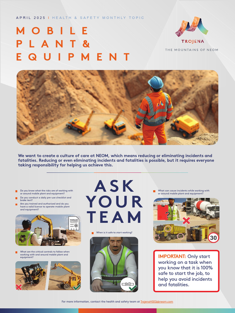 Mobile Plant Safety Guidelines at NEOM | PDF