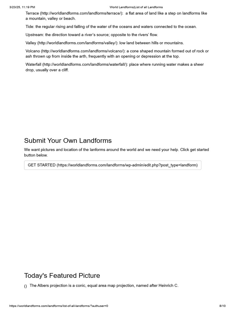 World Landforms - List of All Landforms | PDF
