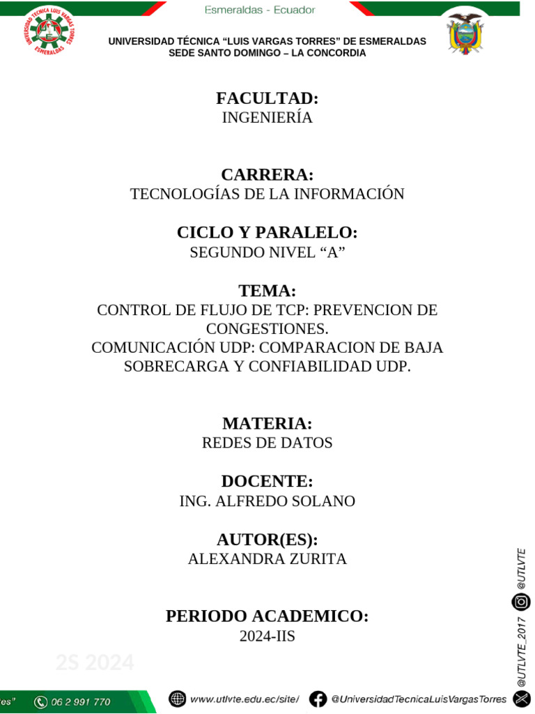 2024-IIS-2TI-U4 - Control de Flujo de TCP y Comunicacion UDP-I | PDF ...