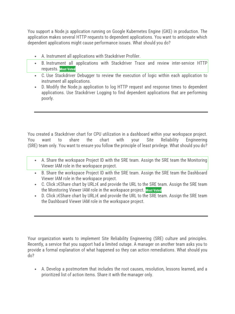 Practice Qns Gcp Devops Set1 Pdf Software Testing Cloud Computing
