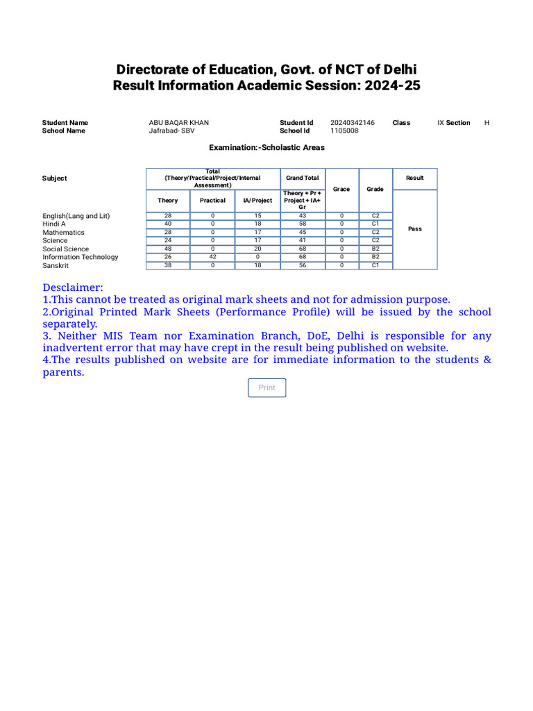 Edustud - Nic.in Result frmPubliclevelResult 23 24.aspx | PDF
