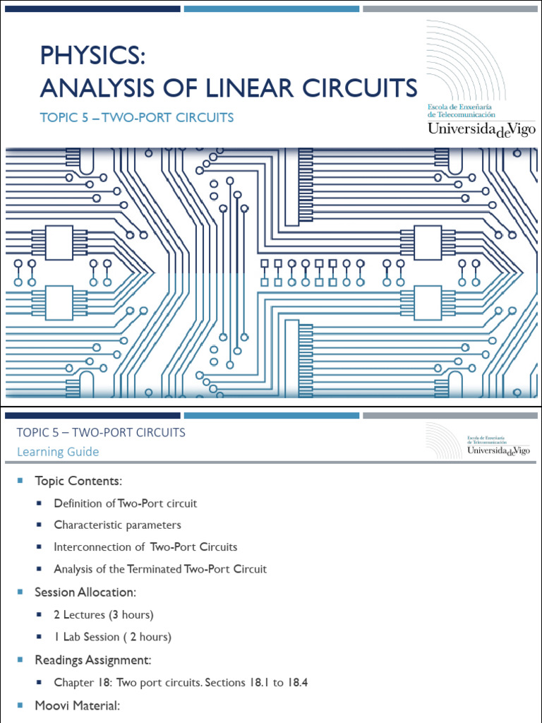 ACL2425_T5_TwoPortCircuits_Alumnado_1pp | PDF | Electrical Network | Electrical Impedance