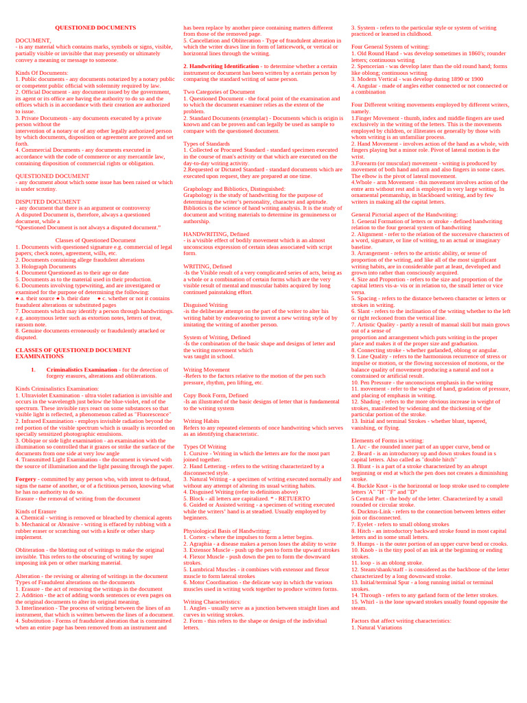 QUESTIONED20 DOCUMENTS20 Oral | PDF | Pencil | Typefaces