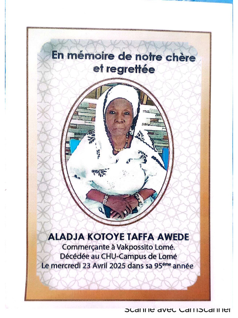 Faire Part de Aladja Kotoye Taffa | PDF