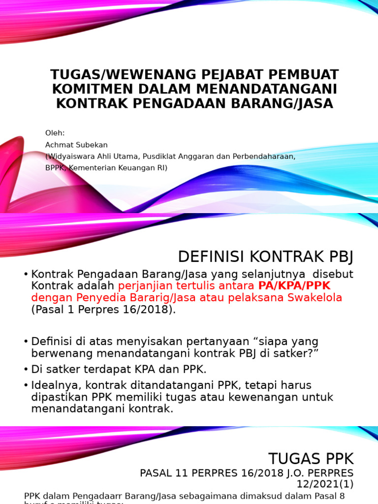 KC2 - Penanda Tangan Kontrak Pengadaan Barang | PDF